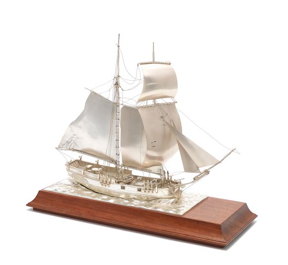 Bonhams : A 20th century silver model of a ship by Theo Fennell, London ...
