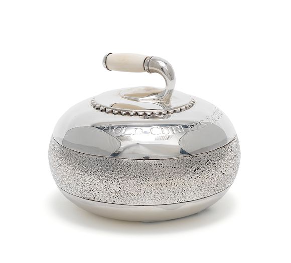 Bonhams : A Scottish ivory-mounted silver novelty curling puck by ...