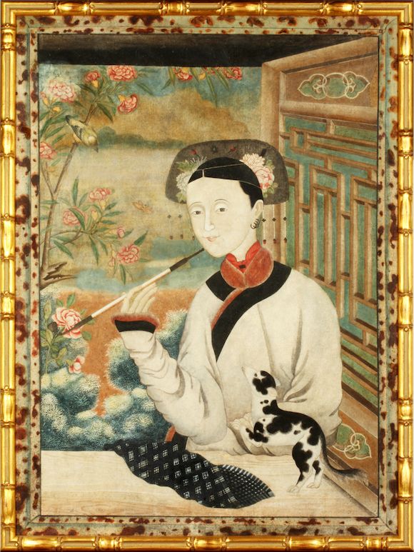 Bonhams : A pair of Chinese portrait paintings on paper