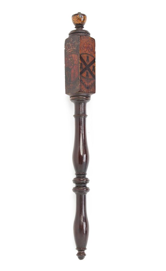 Bonhams : A George III painted mahogany 'Cornish'-type truncheon, for ...