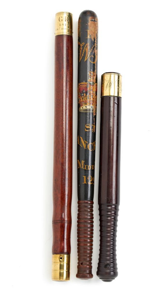 Bonhams : A group of three early 19th century truncheons