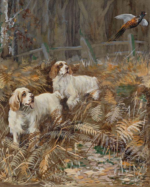 Bonhams : Reuben Ward Binks (British, 1880-1950) Clumber Spaniels ...