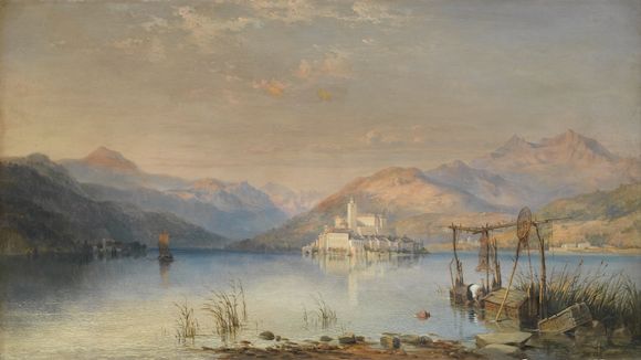 Bonhams : George Edwards Hering (British, 1805-1879) Italian lakeland ...