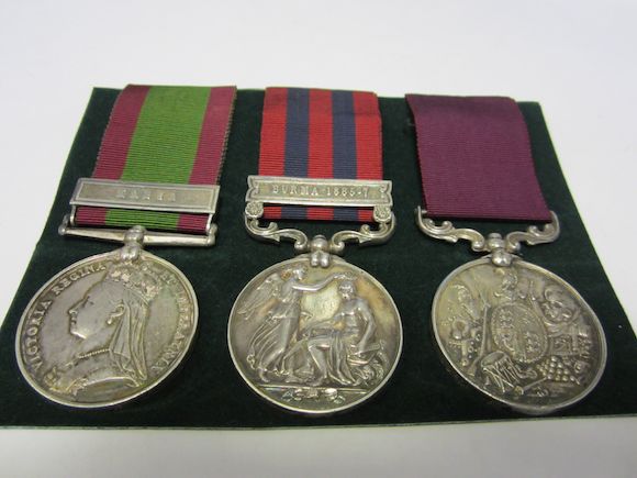 Bonhams : Three to Sergeant Major E.Mallows, Bengal Sappers and Miners,