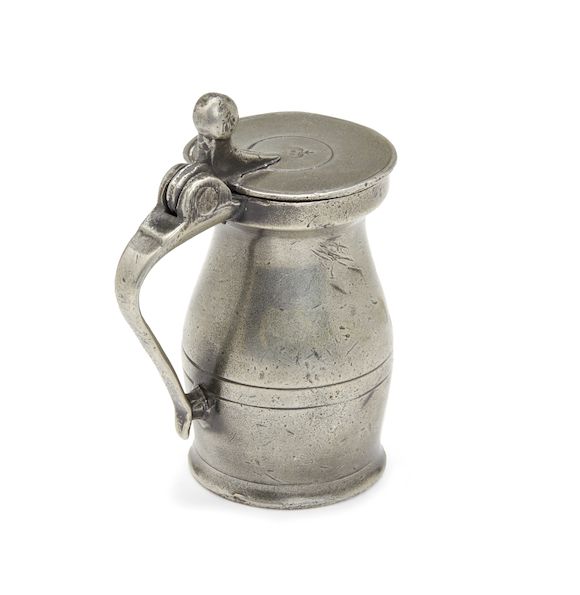 Bonhams : A Queen Anne O.E.W.S. half-gill ball-and-bar baluster pewter ...