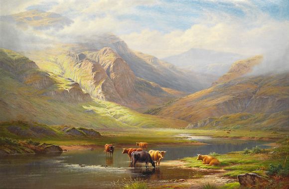 Bonhams : Walter J. Watson (British, born 1879) Cattle in an extensive ...