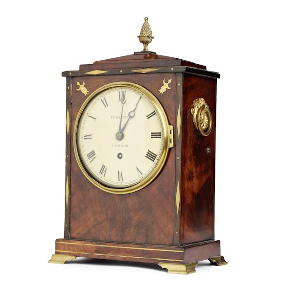 Bonhams : A Regency brass inlaid figured mahogany bracket clock ...
