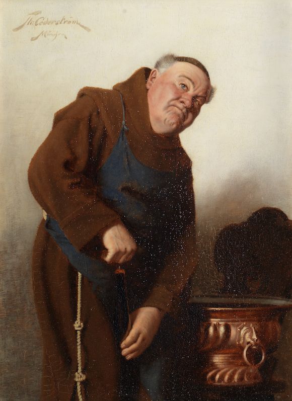 Bonhams : Thure Nikolaus Cederstrom (Swedish, 1843-1924) 'Pulling the cork'