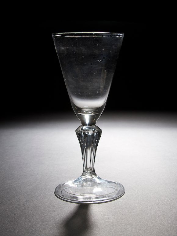 Bonhams : A moulded stem goblet, circa 1750