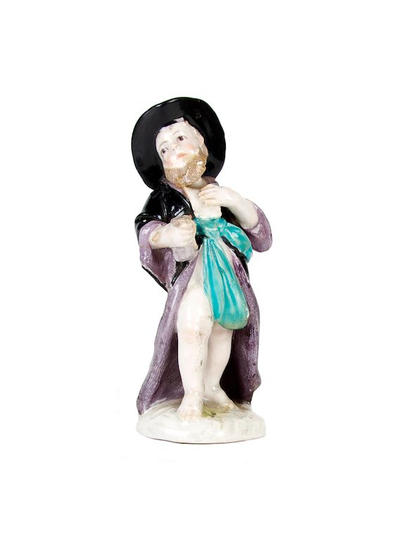 Bonhams : A Chelsea figure of Cupid disguised as a Jewish pedlar, circa ...