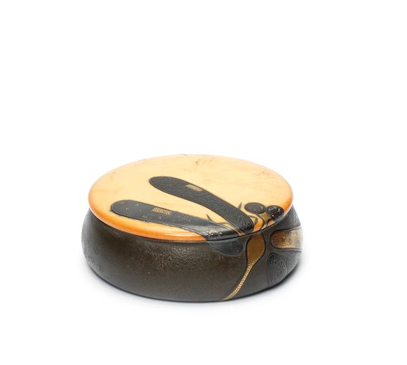 Bonhams : A lacquer kobako (small box) with ivory cover By Shibata ...