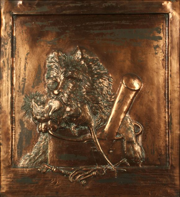 Bonhams : A bas relief copper panel