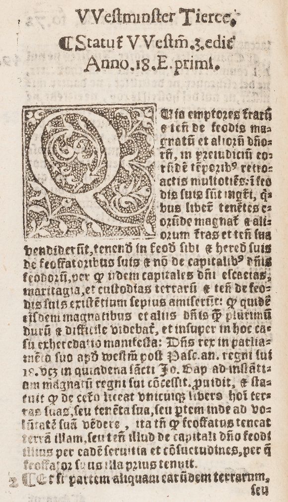 Bonhams : MAGNA CARTA Magna Charta cum statutisquae Antiqua vocantur ...