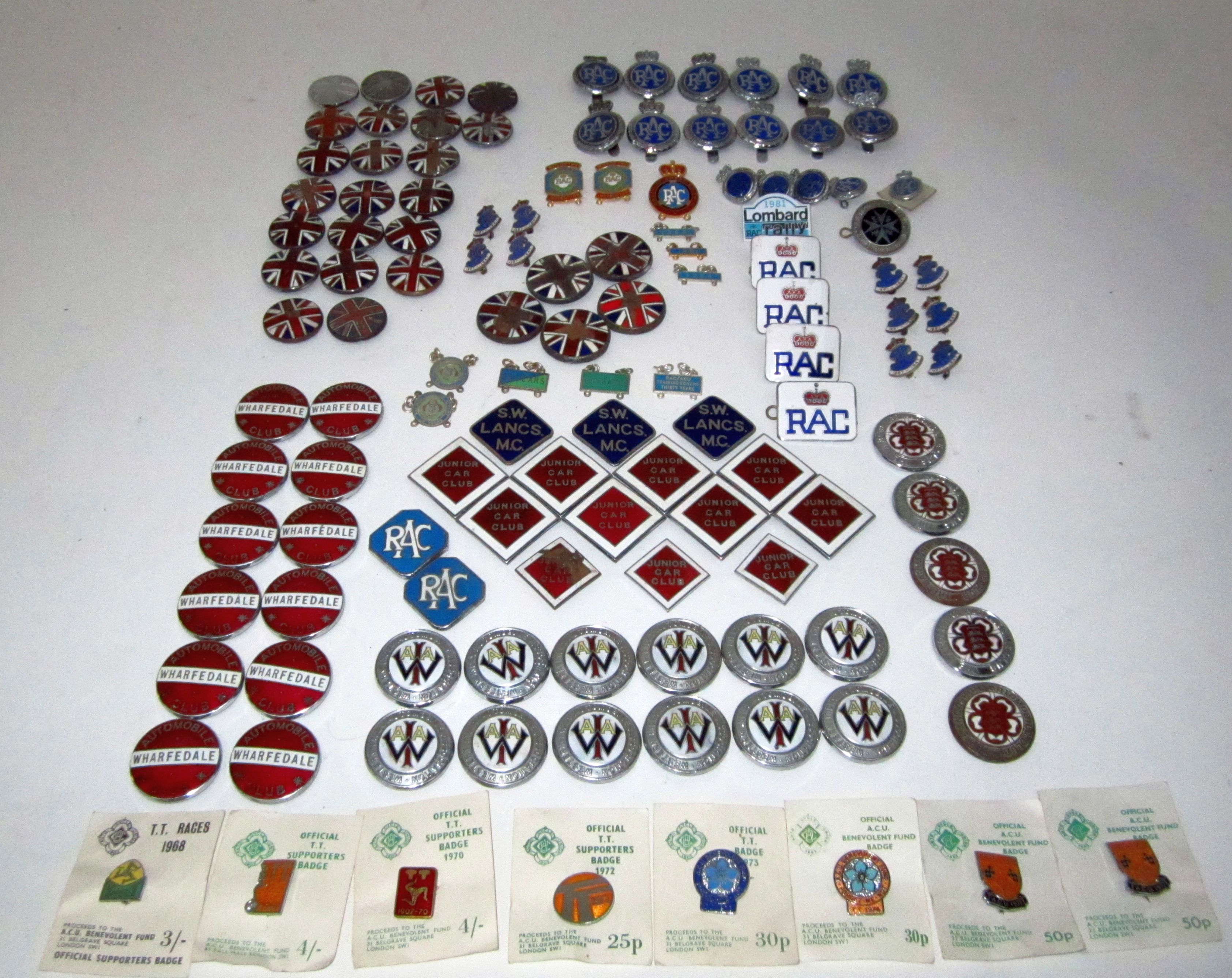 Bonhams Cars : Assorted RAC associate members badge enamel centres,