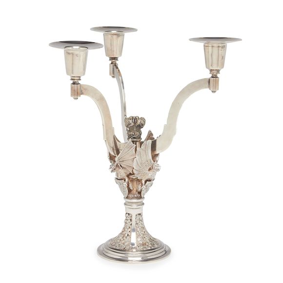 Bonhams : Hector Miller for Aurum: A silver three light candelabrum by ...