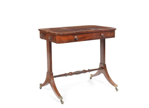 Bonhams : A small Regency mahogany and crossbanded library/side table