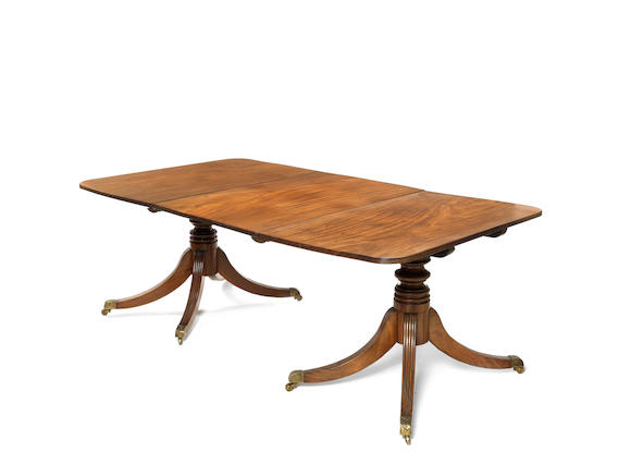 Bonhams A Regency Mahogany Twin Pedestal Dining Table