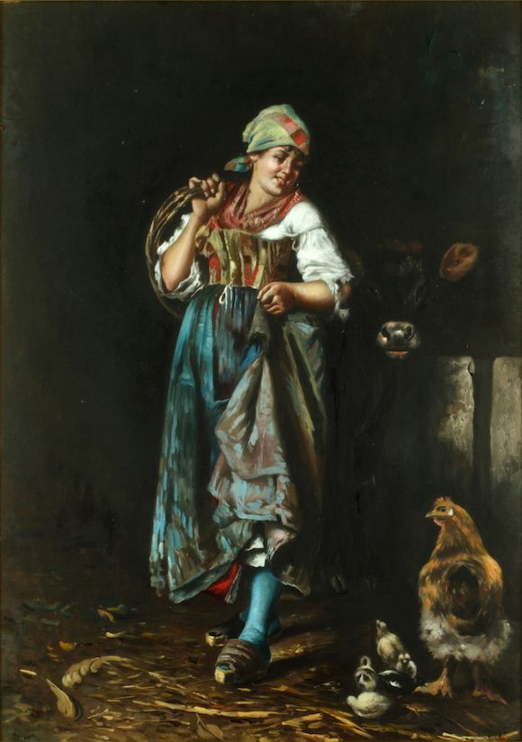 Bonhams : Mito (Italian), late 19th/early 20th Century Farm girl; man ...