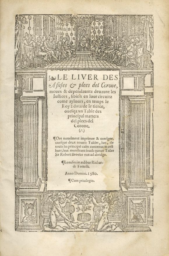 Bonhams : EDWARD III [RASTELL (JOHN, editor)] Le liver des assises ...