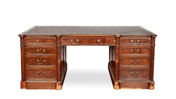 Bonhams : A reproduction mahogany partners desk