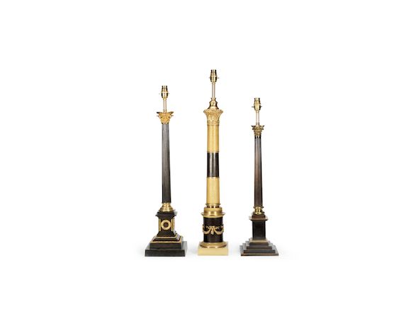 Bonhams : A late 19th century gilt and patinated bronze lampbase in the ...