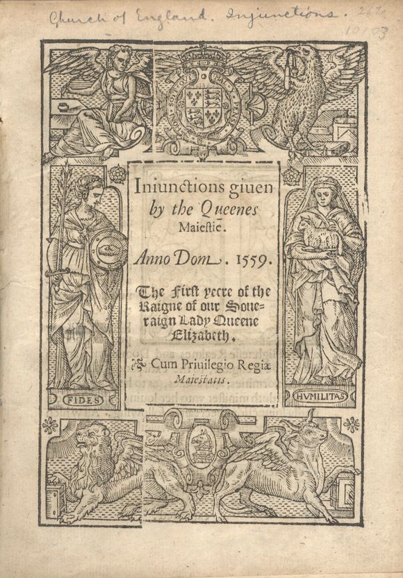 Bonhams : CHURCH OF ENGLAND The Iniunctions Given by the Queenes ...