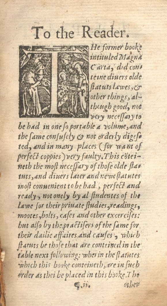 Bonhams : MAGNA CARTA Magna Charta, cum statutis, Richard Tottell, [the ...