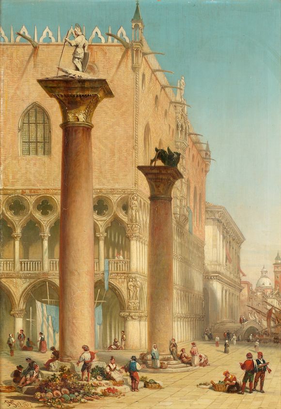 Bonhams : Henry Courtney Selous (British, 1811-1890) Flower market in ...