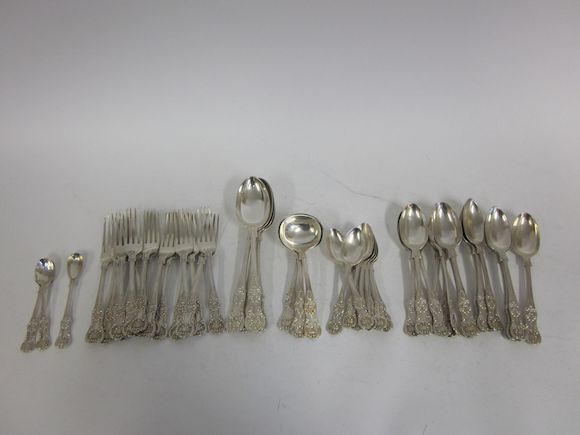 Bonhams : A Victorian silver Queens pattern with union shell heel part ...