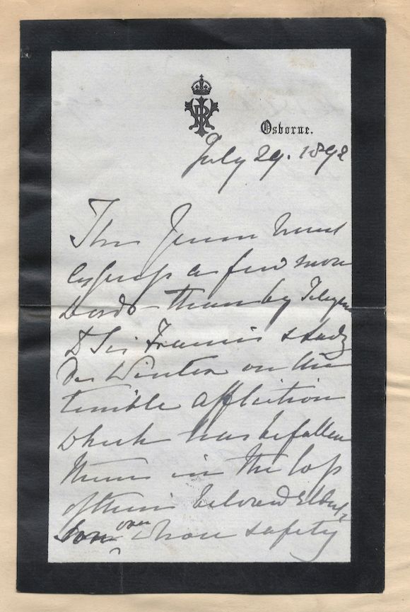 Bonhams : VICTORIA and EDWARD VII Autograph letters by Queen Victoria ...