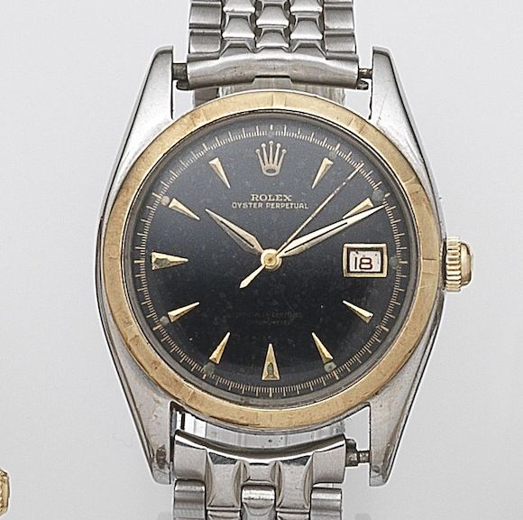Bonhams : Rolex. A stainless steel and gold automatic bubbleback ...