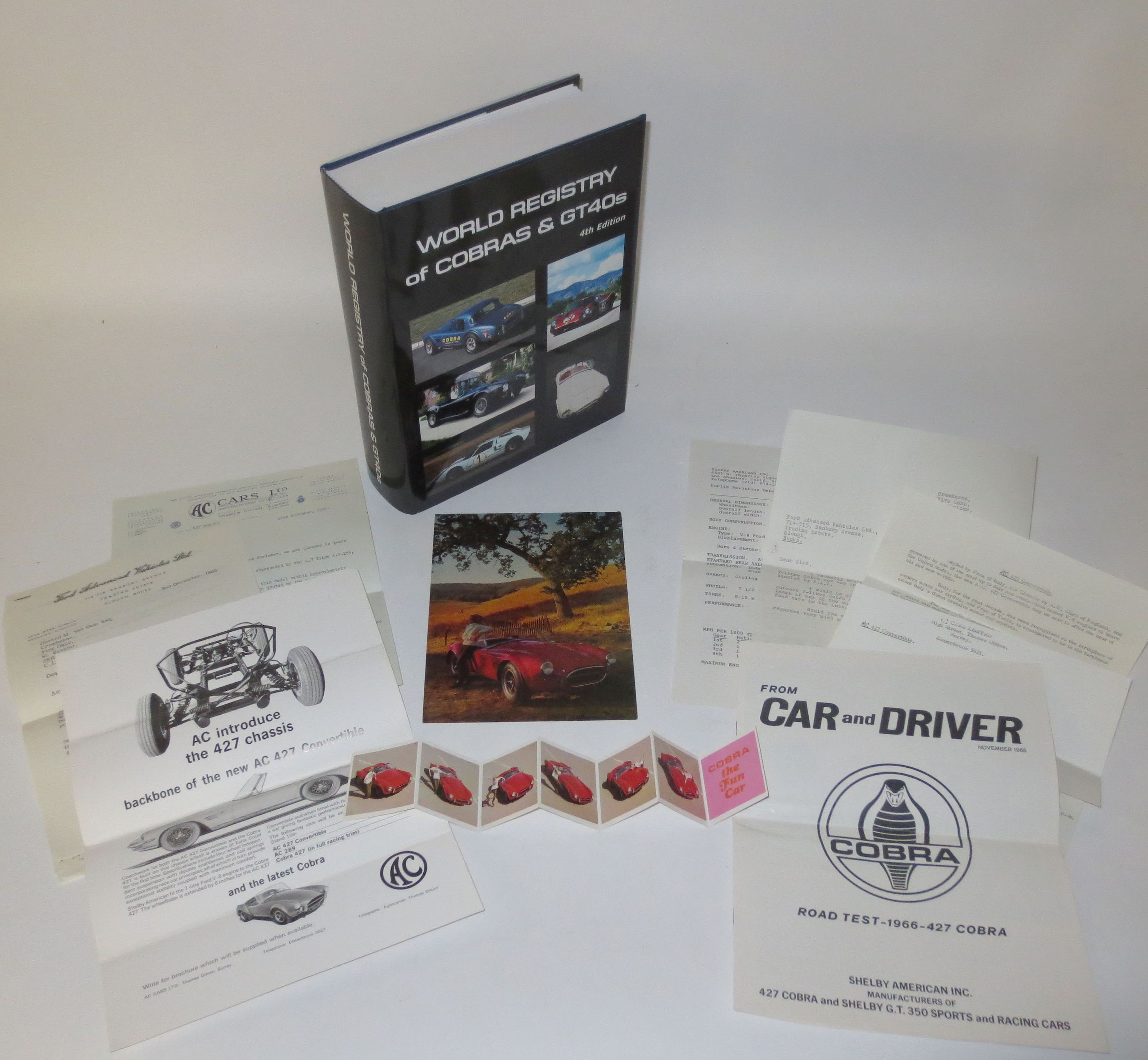 Bonhams Cars : Sales ephemera relating to AC Cobra,