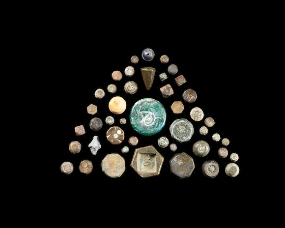 Bonhams : A large group of copper-alloy weights 45