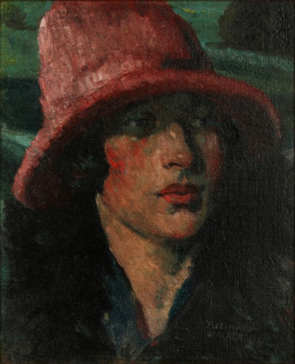 Bonhams : Bernard Fleetwood-Walker (British, 1893-1965) The Mauve Hat