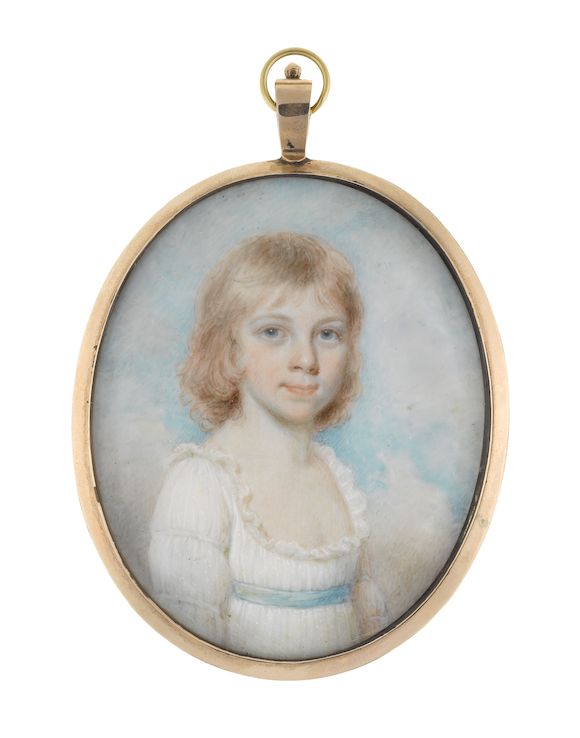 Bonhams : Henry Jacob Burch (British, born 1763) A Girl, wearing white ...