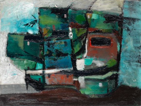 Bonhams : Jack Pender (British, 1918-1998) Landscape, c.1960