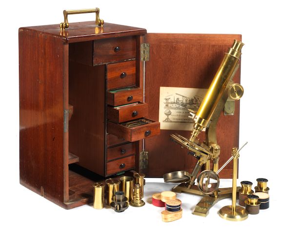 Bonhams : A J.B. Dancer brass compound monocular microscope, English ...