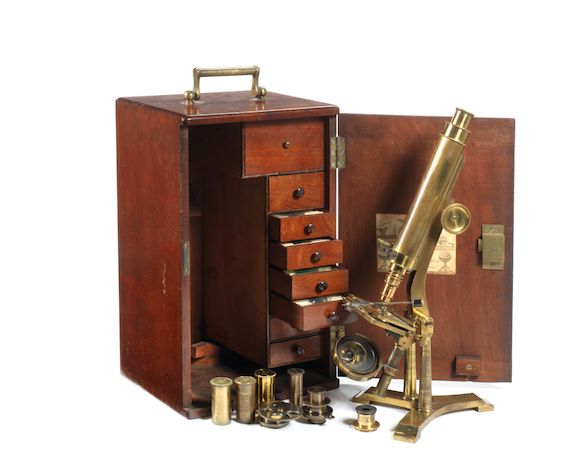 Bonhams : A J.B Dancer brass compound monocular microscope, English ...