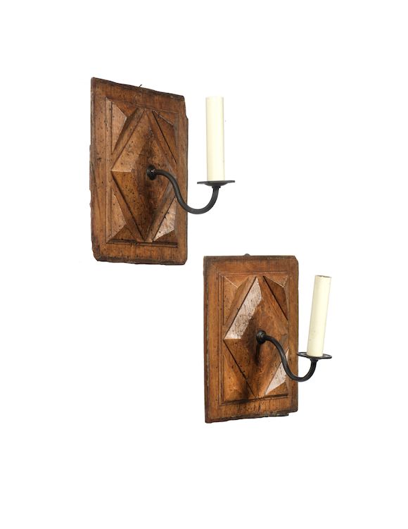 Bonhams : A pair of Louis XIV walnut lozenge carved panels converted to ...