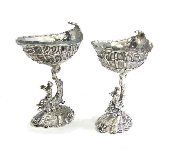 Bonhams : A Continental pair of salt cellars with pseudo marks ...