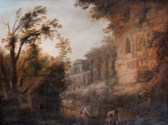 Bonhams : Circle of Hubert Robert (Paris 1733-1808) Capriccio of ruins ...