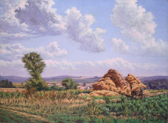 Bonhams : Gustave Camille Gaston Cariot (French, 1872-1950) Haystacks ...
