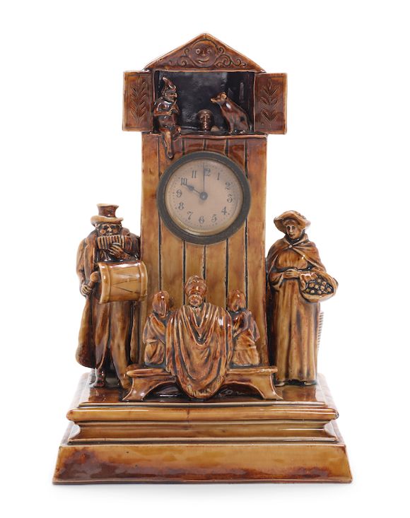 Bonhams : George Tinworth for Doulton Lambeth A Very Rare Figural Clock ...