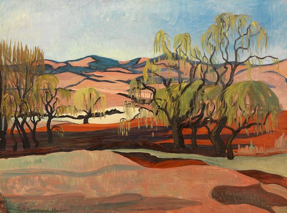 Bonhams : Ruth Everard Haden (South African, 1904-1992) 'Red Landscape'