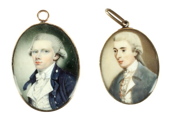 Bonhams : English School, circa 1770 Two portrait miniatures of ...