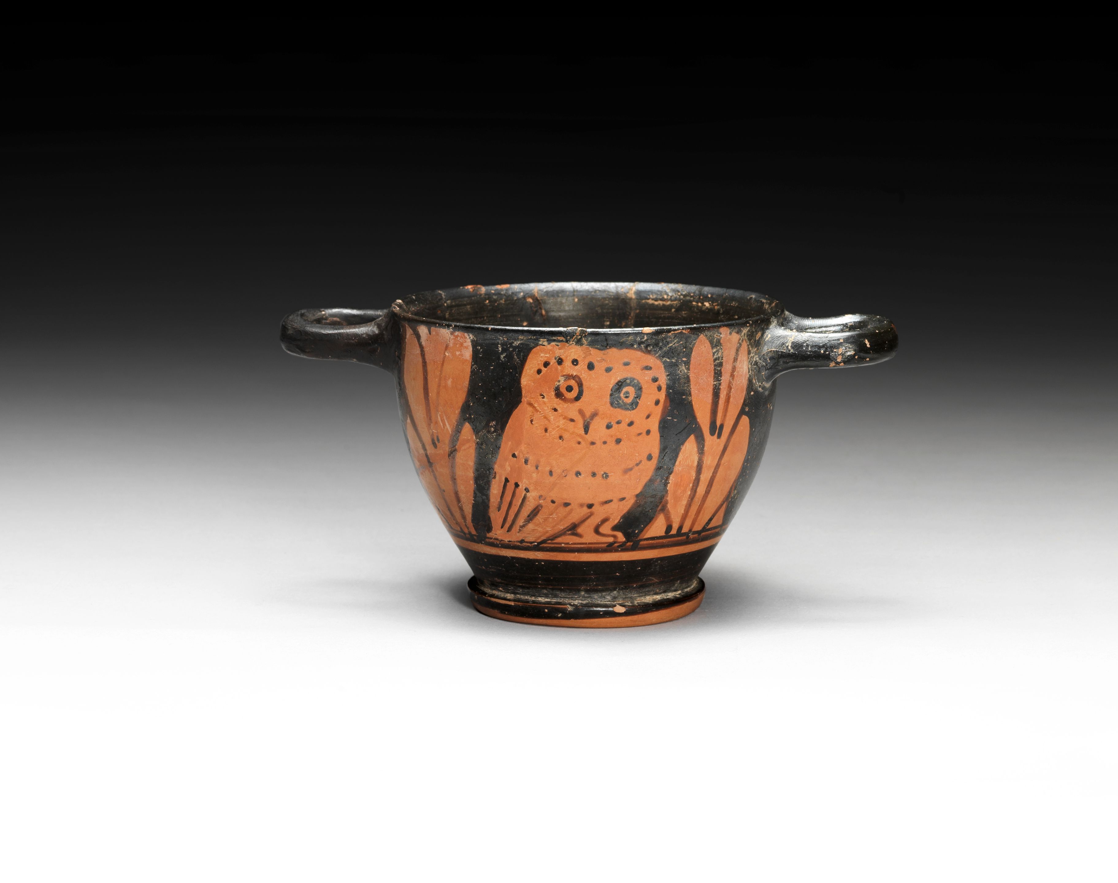 Bonhams : A Greek red-figure owl skyphos