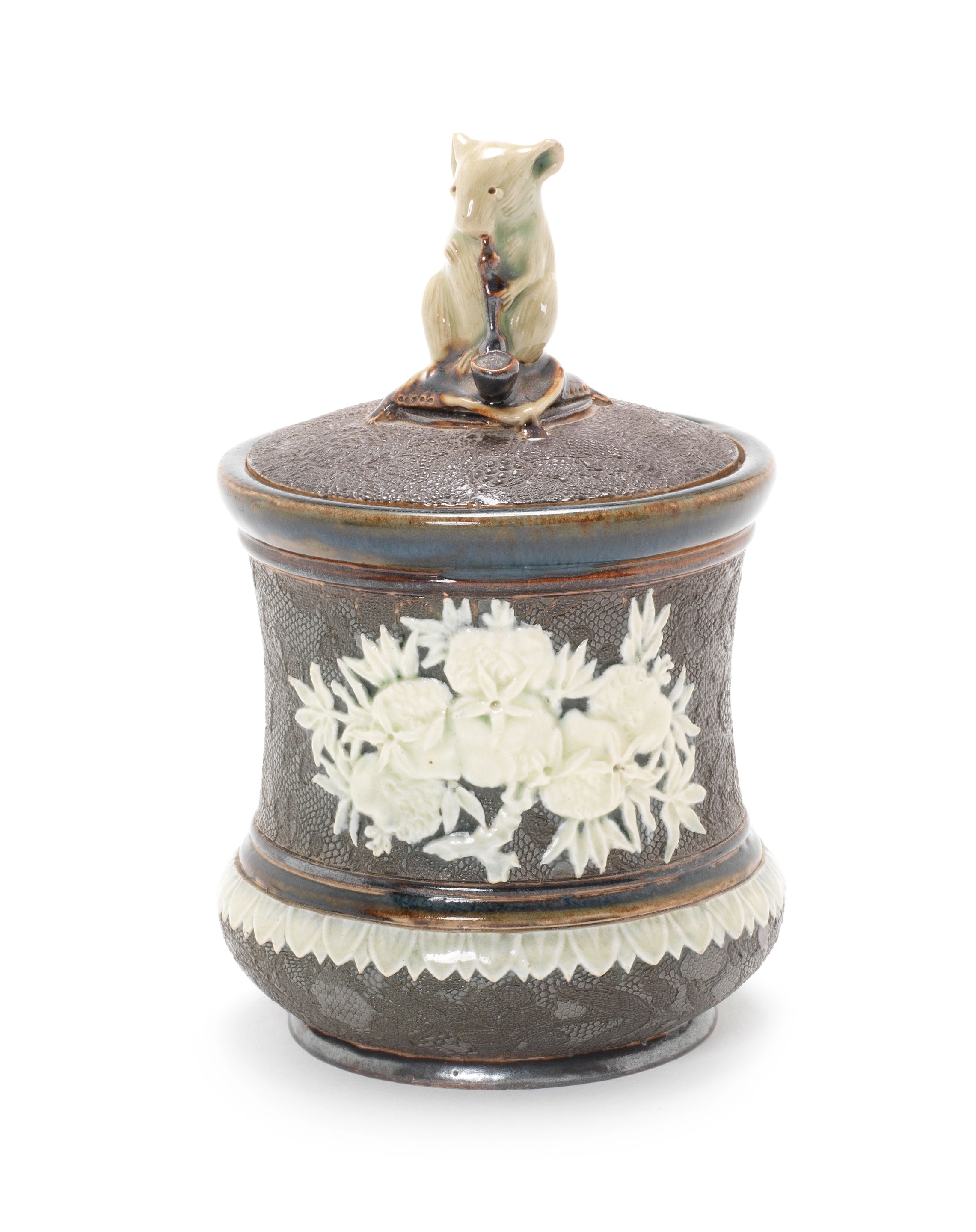 Bonhams : George Tinworth for Doulton Lambeth A Tobacco Jar and Lid ...