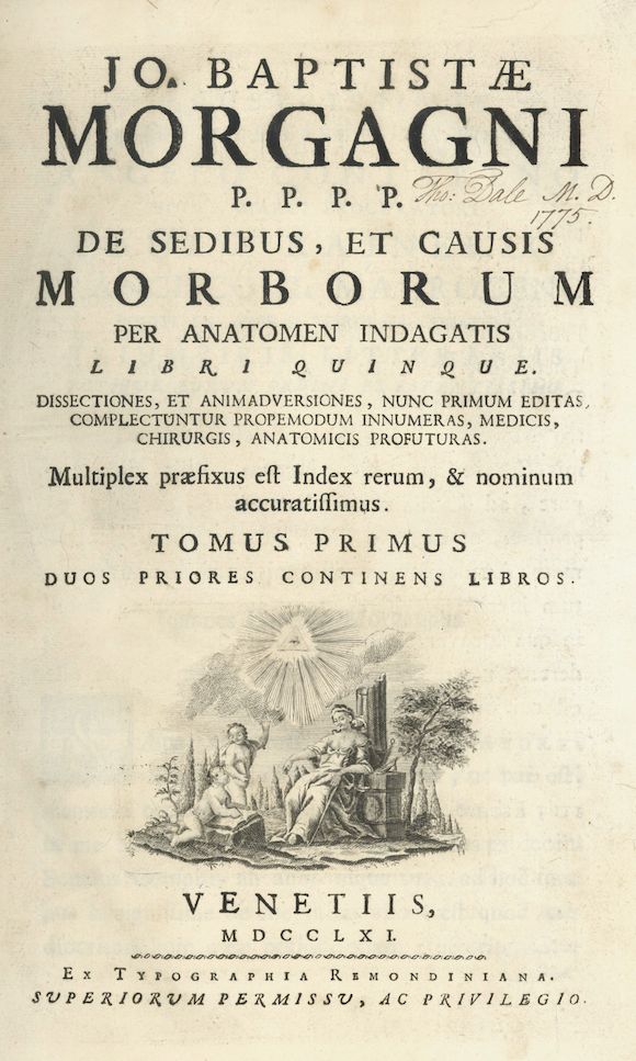 Bonhams : MORGAGNI (GIOVANNI BATTISTA) De sedibus, et causis morborum ...