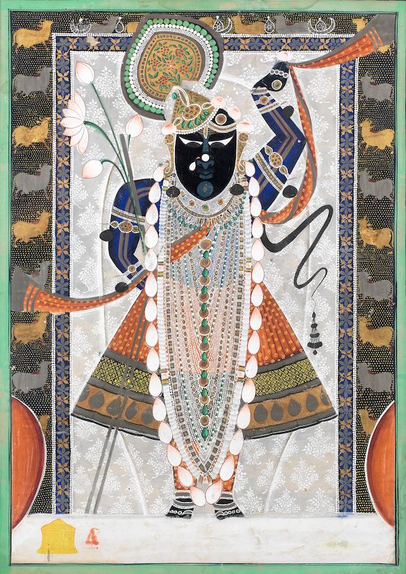 Bonhams : Sri Nath-Ji standing in a temple alcove Nathdwara, Kotah, mid ...