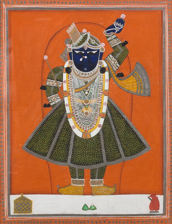 Bonhams : Sri Nath-Ji in a temple alcove Nathdwara, Kotah, mid-19th Century